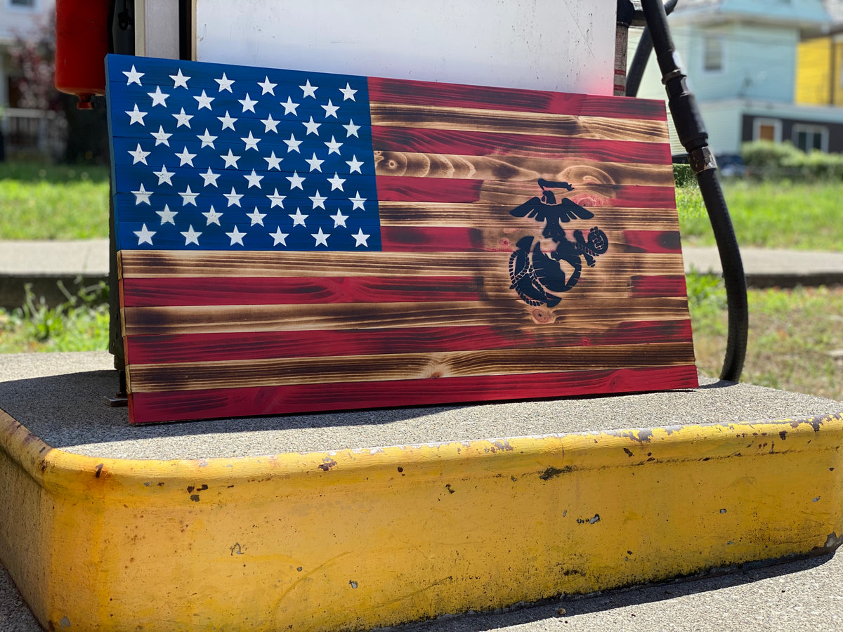 Military Flags – Rustic Woods