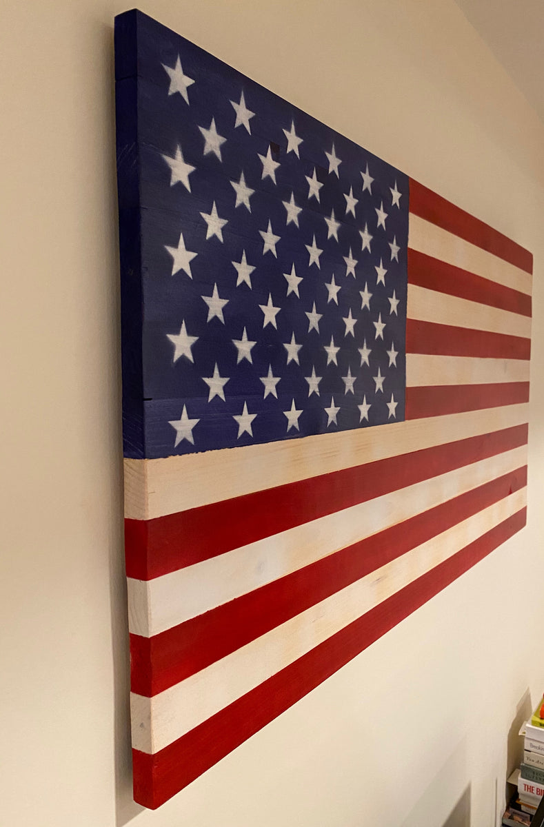 White Washed American Flag – Rustic Woods